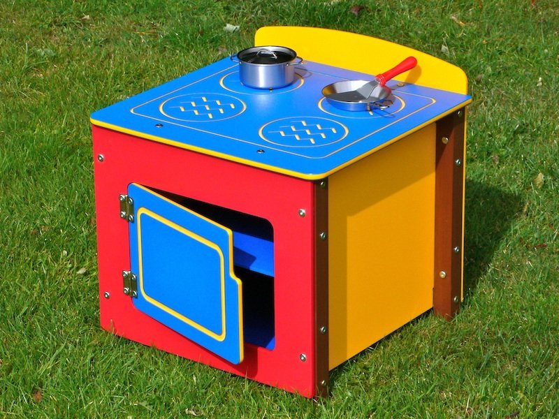 Children's Play Cooker - Single Kitchen Unit - Multicoloured Recycled ...